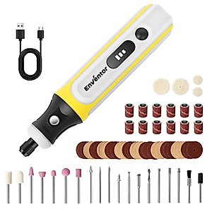 Enventor Mini Cordless Rotary Tool, 4V Power Rotary Tool Kit with 75pcs Accessories, 3-Speed 15000RPM, USB Charging, Multi-Purpose Rotary Tool for Sanding, Polishing, Engraving, Drilling, DIY Crafts