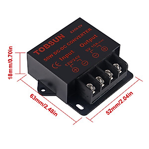 DWEII 2-Pack 12V to 5V Converter, DC 12V 24V to 5V 10A Step Down Converter Adapter DC Voltage Reducer Regulator Power Supplies Transformer Module
