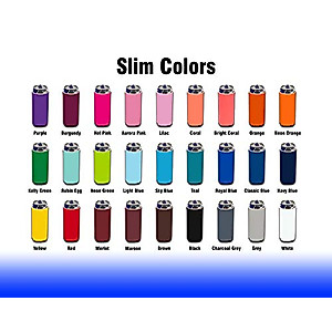 QualityPerfection Slim Can Coolers Sleeves (2 Pack) Insulated, Beer/Energy Drink Premium Neoprene 4mm Thickness Thermocoolers for 12 oz Skinny Beverage Can Covers (Texas Flag)