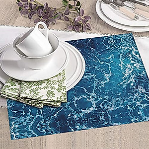 sea seen from the top Printed Drying Mat For Kitchen Ultra Absorbent Microfiber Dishes Drainer Mats Non-Slip Silicone Quick Dry Pad - 18 X 16inch