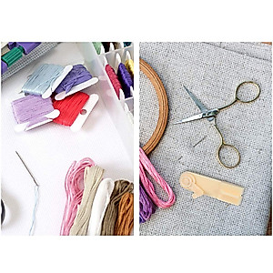 100 Pieces Plastic Cross Stitch Bobbins Plastic Embroidery Floss Bobbins and Embroidery Organizer Box for Cross Stitch Craft DIY Sewing Storage Compartments Jewelry Storage Box