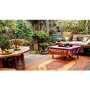 Mad Mats® Outdoor Rug, Reversible Plastic Mat for Patio, Porch, Deck, Kitchen & Bath, Oriental Turkish, 5' x 8', Rust