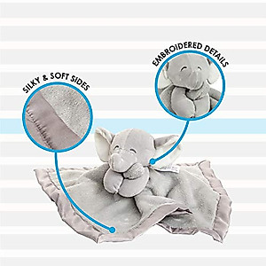 KIDS PREFERRED Carter's Elephant Plush Stuffed Animal Snuggler Lovey Security Blanket - Gray