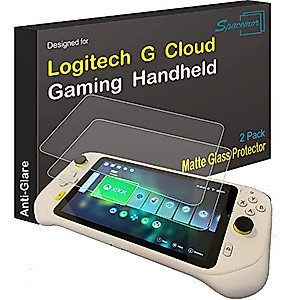 spacemor Matte Tempered Glass Compatible with Logitech G Cloud Anti Glare Screen Protector 2 Pack Designed for G Cloud Gaming Handheld Console Anti Reflection Screen Guard