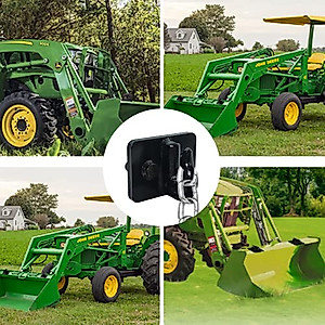 Kepouse Tractor Bucket Grab Hook 3/8" Grade 70 Forged Steel Bolt On Grab Hook Tow Hook Mount with Backer Plate,Work Well for Tractor Bucket, RV, UTV,Truck. 2 Pack (Black)