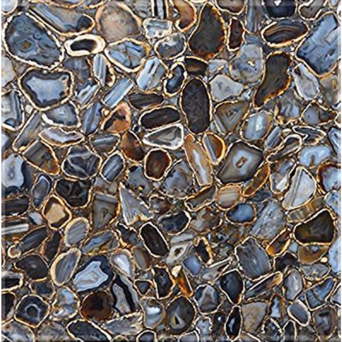 24" Inch Agate Square Table, Natural Agate Table, Square Coffee Table, Grey Agate Table, Square Agate Stone Table