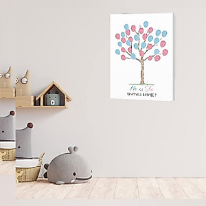 Funny Baby Shower Guest Book Party Game, Gender Reveal Fingerprint Leaves Tree, Gender Reveal Baby Shower Party Ideas, Gender Reveal Keepsake, Special Meaningful Canvas Decoration