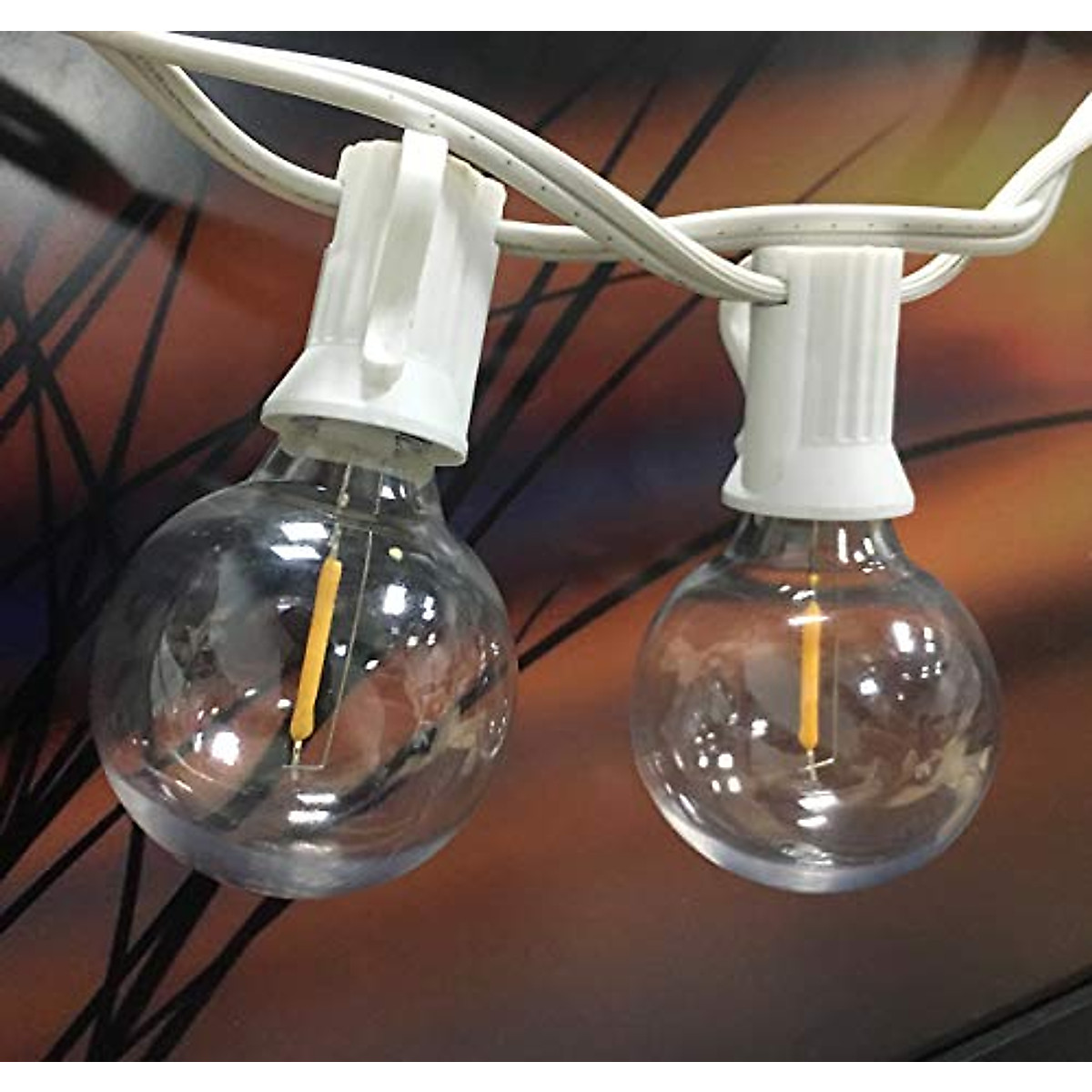 Couah G40 Led Replacement Light Bulbs, E12 Screw Base Shatterproof LED Globe Bulbs Light for Outdoor String Lights,0.6Watt Equvalent to 5 Watt Incandescent Bulbs,Warm White,25 Pack