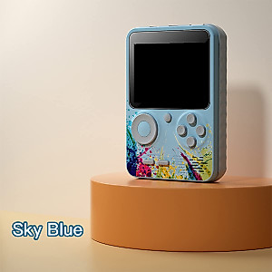 Handheld Game Console Built in 500 Classic Game for Boy Girl, Mini Pocket Handheld Console, 2.8 Inch Screen, 1020mAh Battery, TV Video Output, Christmas Birthday Present for Kids (Blue)