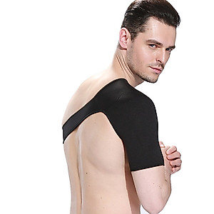 Ktdzone Breathable Neoprene Shoulder Brace Support with Pressure Pad for Injury Sports - Adjustable Wrap Strap Band Right Side