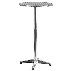 Flash Furniture 23.25" Round Aluminum Indoor-Outdoor Bar Height Table with Flip-Up Table
