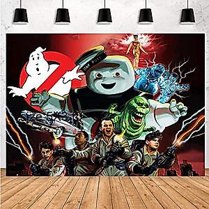 Ghostbusters Party Supplies 5x3Ft Ghostbusters Backdrop Ghostbusters Party Decorations for Kids Ghost Busters Party Themed for Kids Birthday Smash Studio Pictures Shoot Favors Christmas Decorations