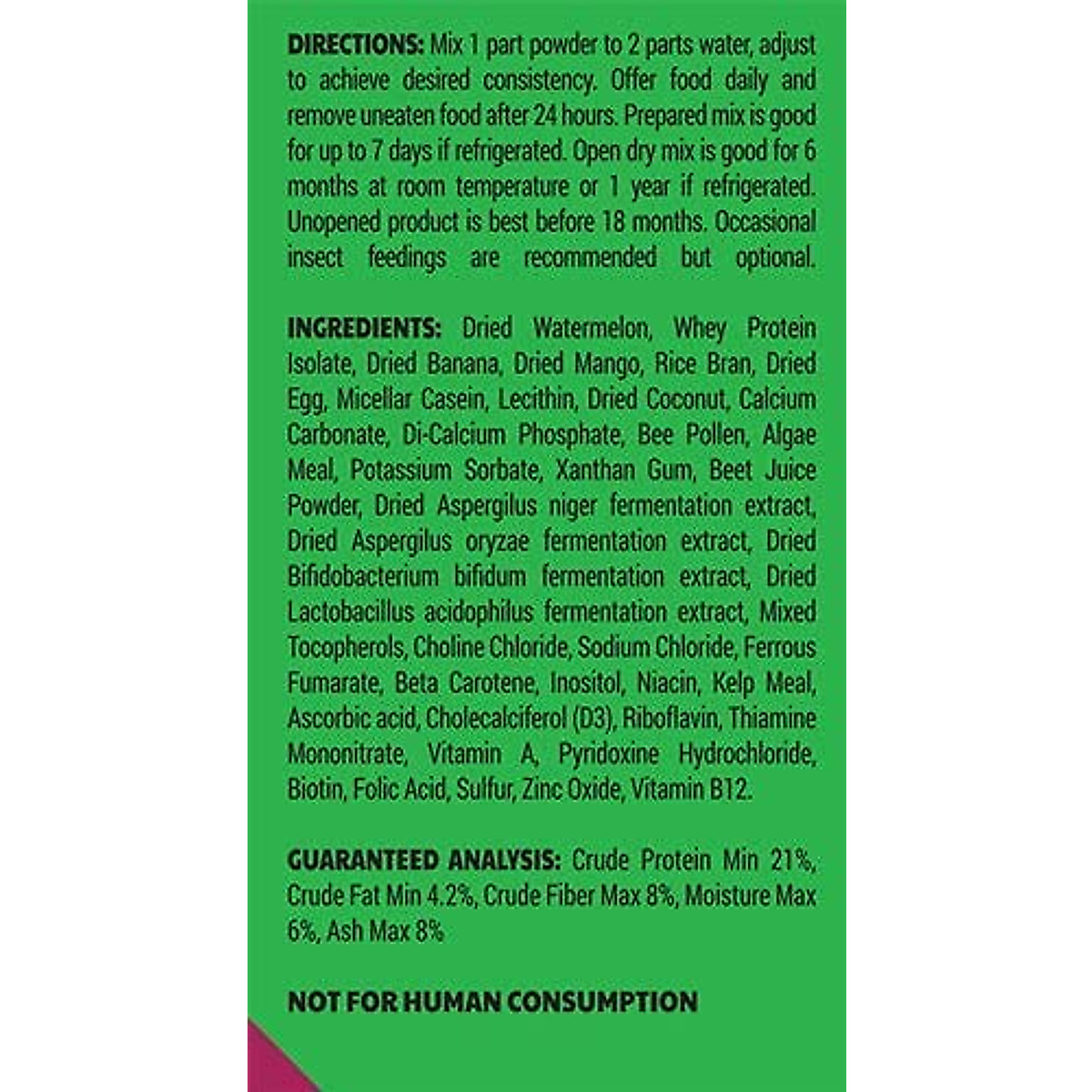 Pangea Fruit Mix Watermelon Complete Gecko Diet 1/2 LB