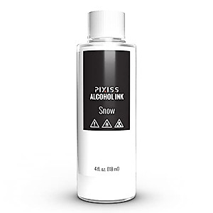 White and Black Alcohol Ink for Resin - Alcohol Ink Black Onyx and White Snow Colors 4-Ounce for Epoxy Resin, Tumblers, Resin Art, Alcohol Ink Paper, 3 Pixiss Needle Tip Applicator Bottles and Funnel