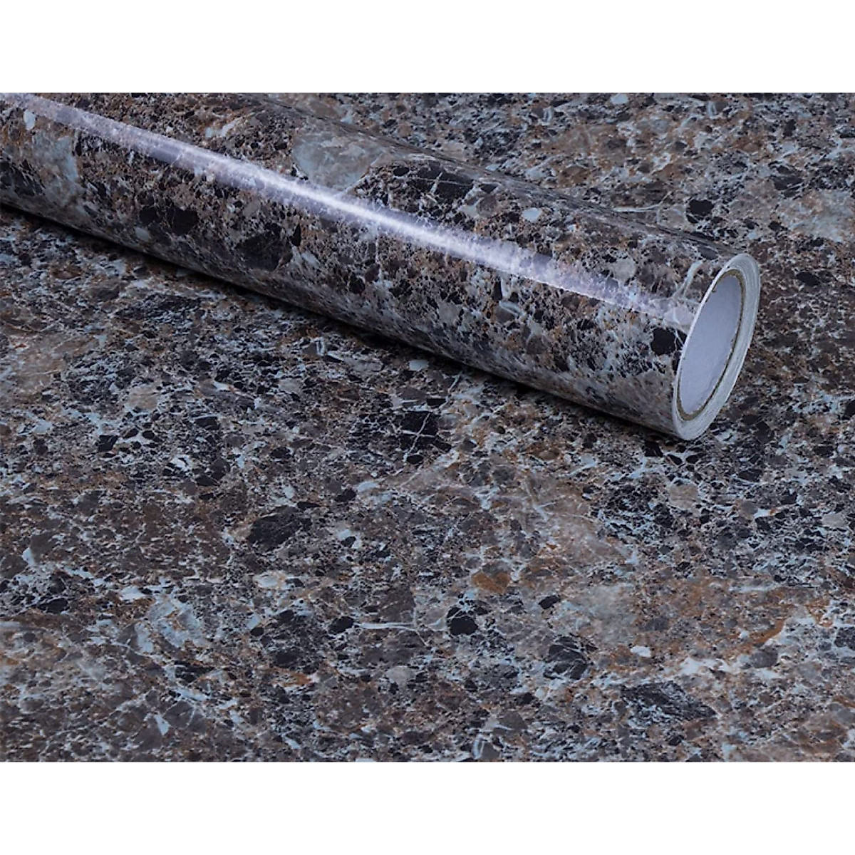 HDsticker Self Adhesive Vinyl Coral Brown Marble Contact Paper for Kitchen Countertop Table Desk Walls Furniture Decal Removable Waterproof 15.7X117 Inches