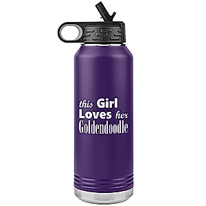 Goldendoodle - 32oz Insulated Water Bottle - Purple
