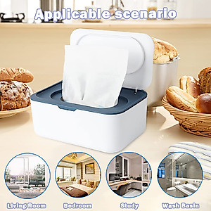 SherryJerryGarry 2 Pack Wipes Dispenser, Baby Diaper Wipes Case with Lids, Wipe Holder for Baby & Adult, Wipe Container with Sealing Design, Keeps Wipes Fresh Non-Slip, Easy Open/Close