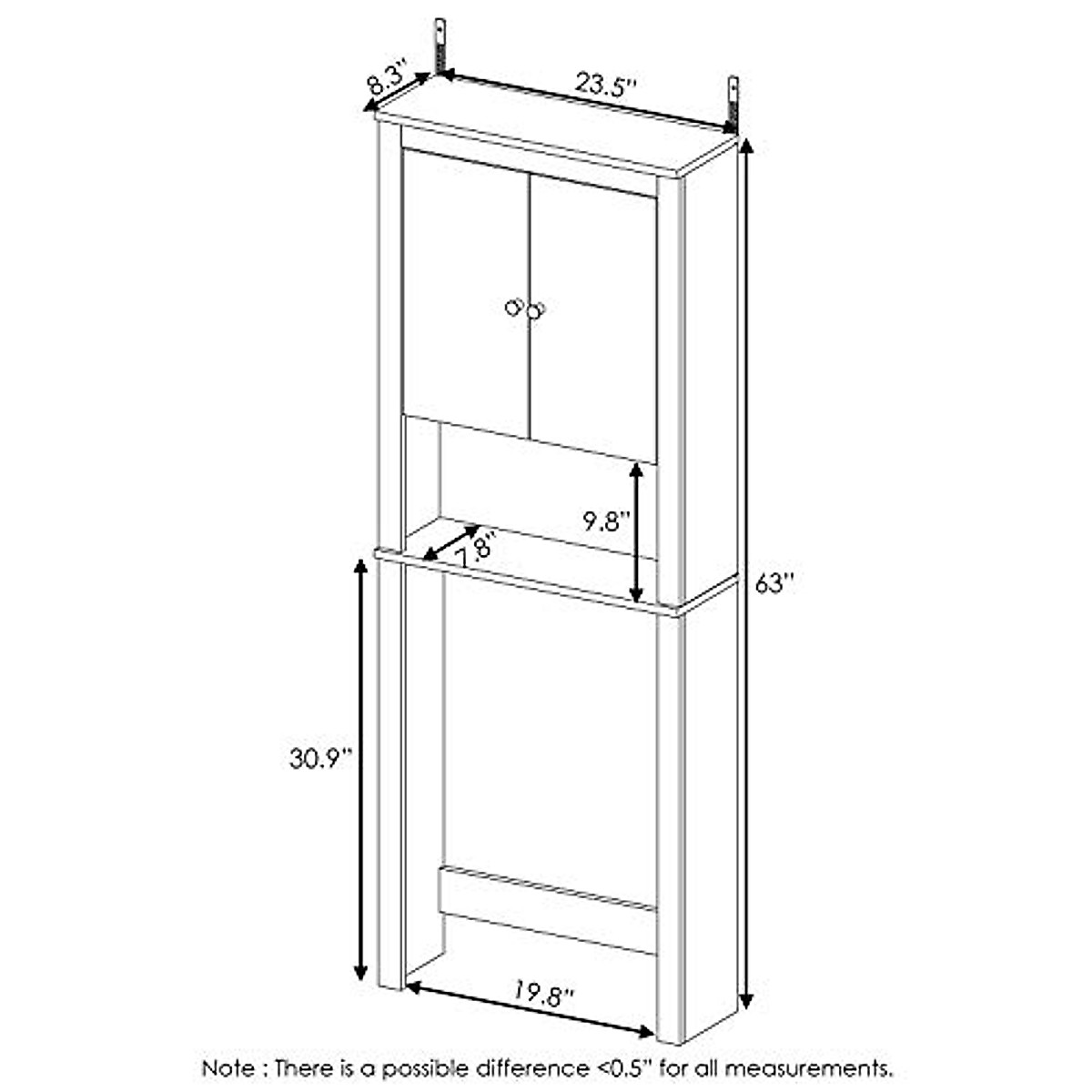 Furinno Indo Double Door Bath Cabinet, White