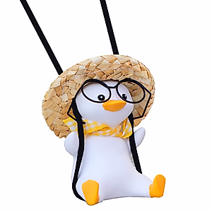 Rear View Mirror Accessories Car Mirror Hanging Accessories Swinging Duck Car Hanging Ornament Cute Car Accessories for Teens Women Men Car Decor Pendant Car Charm Truck Decor(Cute A)