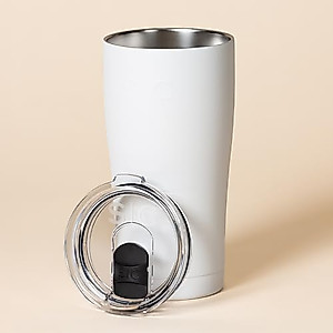 Seriously Ice Cold SIC 20 Oz. Double Wall Vacuum Insulated 18/8 Stainless Steel Travel Tumbler Mug | Powder Coated with Splash Proof BPA Free Lid | Coffee, Tea, Wine, and Cocktails (Ice White)
