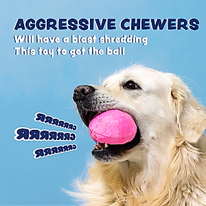 ZENAPOKI Dog Toys for Aggressive Chewers (3in1) - Squeaky and Interactive - for Medium Dogs, Large & Small Breeds - Puppy Teething Chew Toy - Juguetes Perros - Pink