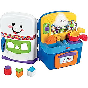 Fisher-Price Laugh & Learn Toddler Playset, Learning Kitchen with Music Lights & Bilingual Content for Baby to Toddler Pretend Play