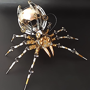 KonHaovF 3D Metal Puzzle Spider with Speaker for Adults, Assembly 3D Metal Model with Tool Kit to Build, 3D Metal Puzzle Model Building Kit Gifts for Boys Teens, Home Decor Table Ornaments