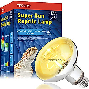 TEKIZOO UVA UVB Sun Lamp High Intensity Self-Ballasted Heat Basking Lamp/Light/Bulb for Reptile and Amphibian (125W)