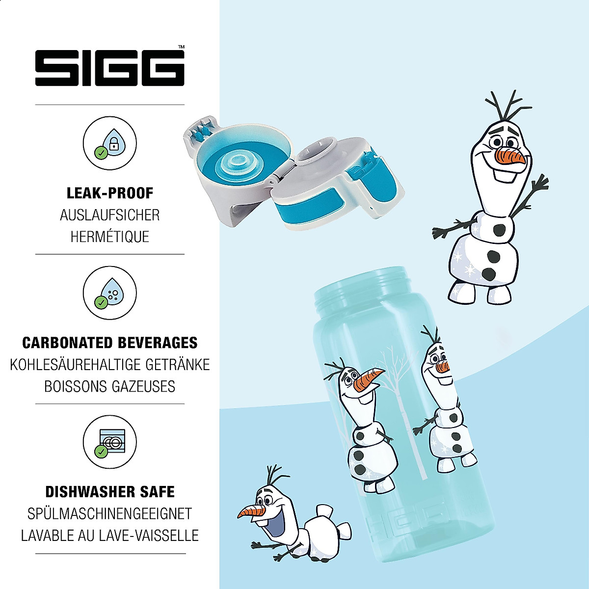 Sigg VIVA ONE Disney Pixar Children's Drinking Bottle (0.5 L), Pollutant-Free Children's Bottle with Leak-Proof Lid, Kids' Water Bottle with One-Handed Use