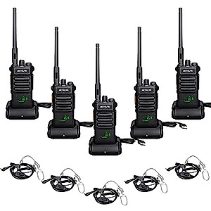 Retevis RT86 2 Way Radios Long Range,High Power 2600mAh Walkie Talkies Rechargeable,16CH Shatterproof Display Two Way Radios with Earpiece for Warehouse School(5 Pack)