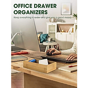 Kootek 8 Pcs Bamboo Drawer Organizer and 4 Pack Refrigerator Organizer Bins