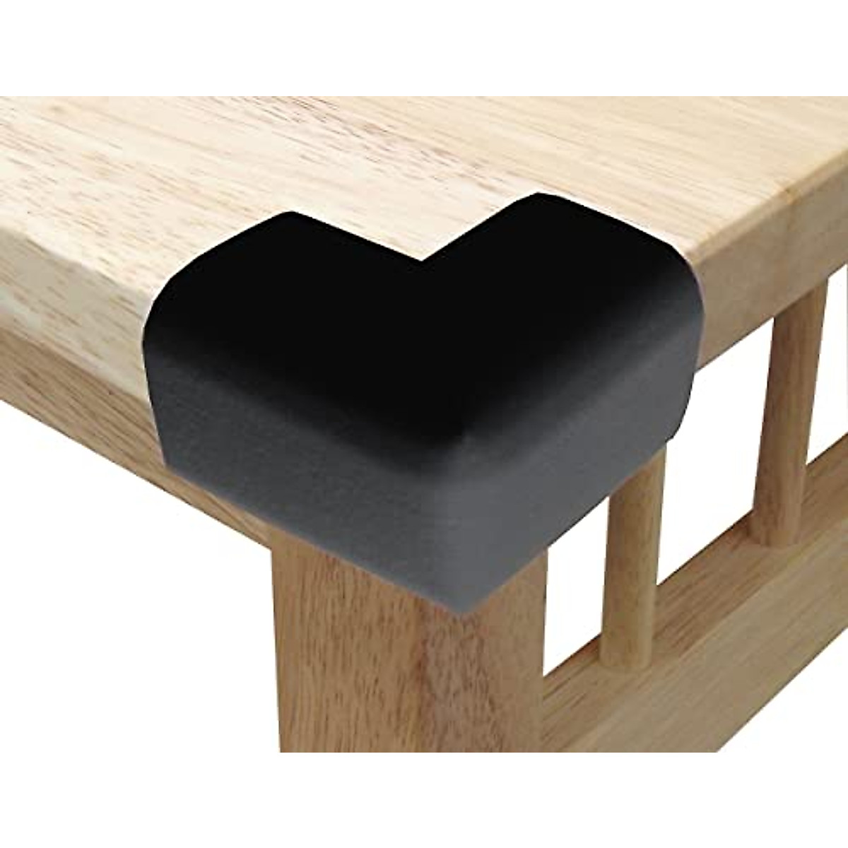 KidKusion 4-Piece Safety Corner Cushion, Black, Child Proofing Corner Guard, Made in USA, Child Safety, Home Furniture Safety Bumper, Baby Proof Table Protector, 4 Count (Pack of 1)