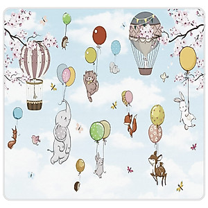 Splat Mat Under High Chair Splash Mat - 51" Floor Protection SI Anti-Slip Waterproof Washable High Chair Mat Multipurpose Table Cloth Portable Picnic Play Mat with Early Education Pattern Splash Mat