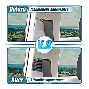 X AUTOHAUX 1 Pair Safety Belt Button Cover Trim for Dodge Challenger 2015-2021 Carbon Fiber Pattern Black Decoration Sticker