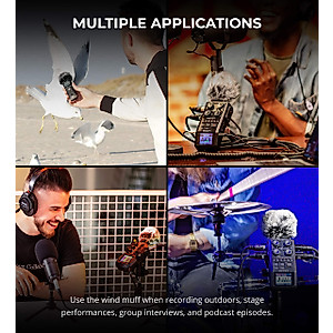 Blucoil Outdoor Microphone Furry Windscreen Muff - Mic Fur Cover Compatible with Zoom H1N, H2N, H5, H6, H8, and Q2N-4K Audio/Video Recorders