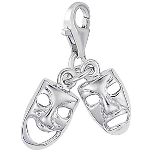 Rembrandt Charms Comedy & Tragedy Charm with Lobster Clasp, Sterling Silver