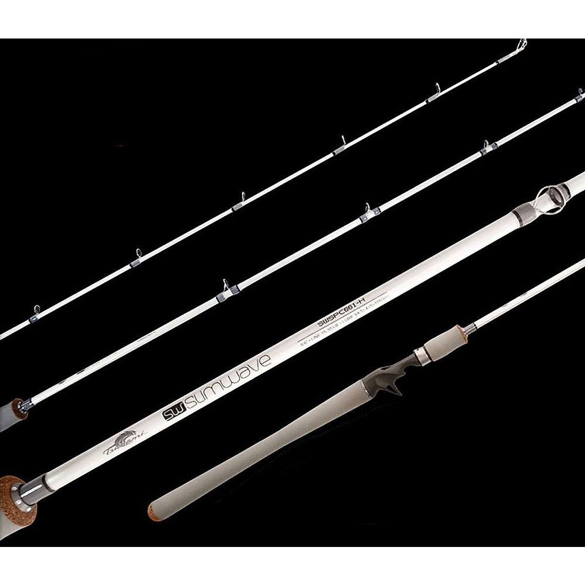 Tsunami Slim Wave White Jigging Conventional Rod 6'4" Medium Heavy SWSPC-641-MH