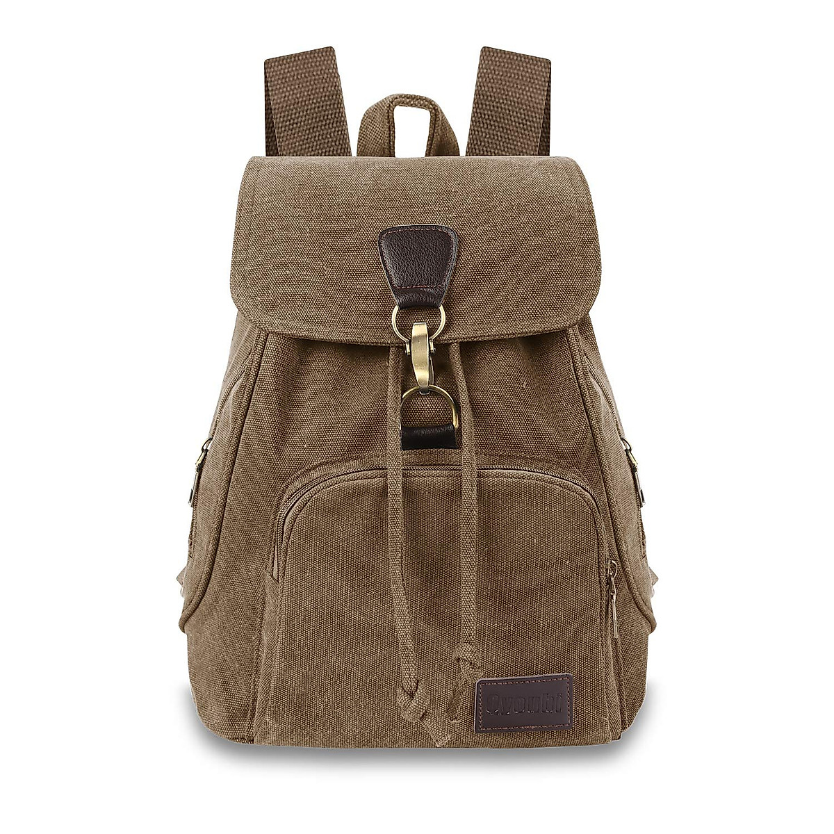 Qyoubi Canvas Fashion Backpacks Purse Casual Outdoor Shopping Daypacks Sports Rucksack Hiking Travel Multipurpose Bag Coffee