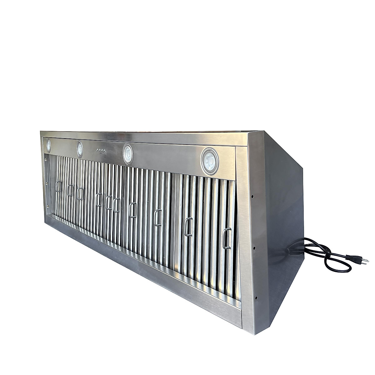 CHETTO C Range Hood 54 Inch Ultra Quiet, Powerful Suction 304 Stainless Steel Ducted Kitchen Vent Hood with 4-Speeds, Dishwasher Safe Baffle Fillters, 8" Top Vent (54 inch, Stainless steel)