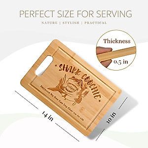 Shark Cootie Charcuterie Board, Because No One Can Say Charcuterie, 14 in Cheese Board, Cutting Board Laser Engraved Shark Pattern, Serving Tray, Funny Housewarming Gift