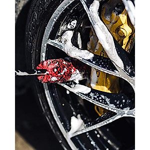 Adam's Barrel Brush - Adjustable Wheel Cleaning Tool W/Soft Wool Fibers - Remove Brake Dust & Dirt Behind Your Rim Accessories - Wash & Restore Shine to Your Car Boat RV Bike Or Motorcycle (Large)