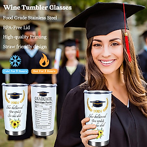 Wenyueyan Graduation Gifts: 20oz Tumbler, Jewelry Dish, Bracelet, Candle, Bookmark, Bath Bomb, Graduation Frames, Congrats Grad