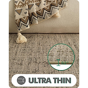 LUMI 4x6 Modern Abstract Area Rug, Ultra-Thin Washable Non-Slip Carpet, Low Profile, Flat Weave Indoor Floor Rugs for Living Room, Bedroom, Dining Room, Home Decor