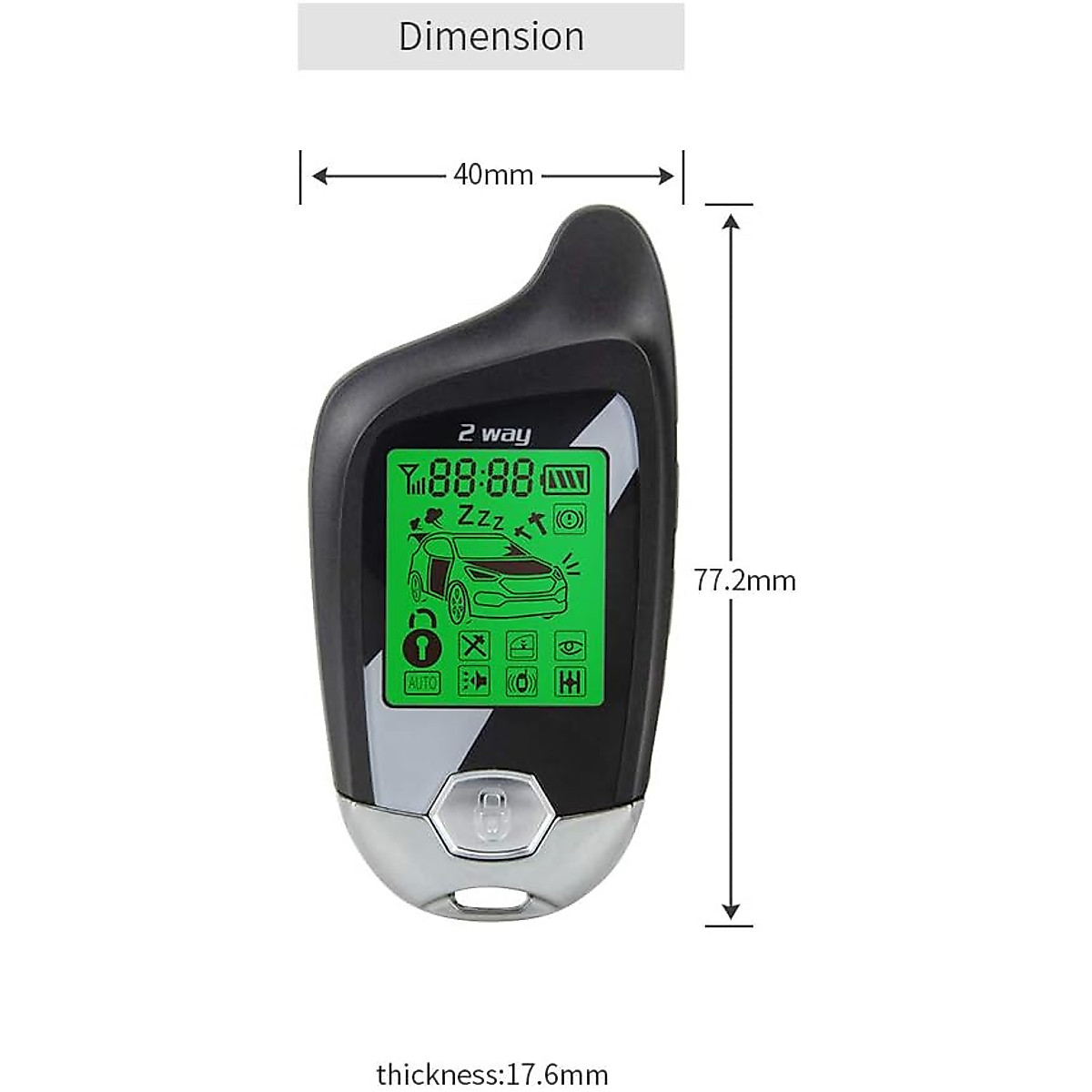 EASYGUARD EC202 2 Way car Alarm System with LCD Pager Display Remote Engine Start & Microwave Sensor DC12V