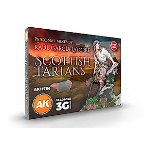 AK Acrylics 3Gen AK11766 Scottish Tartans - Signature Set by RAÚL GARCÍA Latorre (18x17ml)