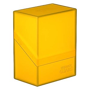 Ultimate Guard Boulder 60+, Deck Case for 60 Double-Sleeved TCG Cards, Amber, Secure & Durable Storage for Trading Card Games, Soft-Touch Finish
