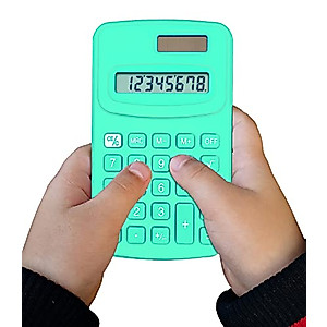 Basic Calculator Dual Power 8 Digit Silicone Button Desktop Calculator (4 Colors, Set of 8)