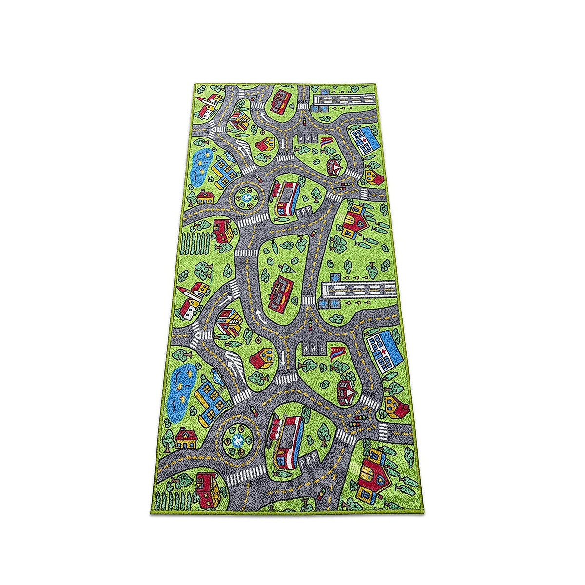 Kids Rugs Carpet Giant Large 80" x 40" Playmat City Life - Learn & Have Fun Safe! Children's Educational, Road Traffic System, Multi Color, Play Mat Rug Great for Playing Cars, Bedroom Playroom, Area