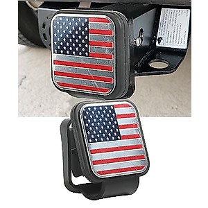 Zlirfy Trailer Hitch Cover,Car Accessories,Trailer Hook Dust-Proof Plug,Universal Flag Tow Hitch Covers Tube Cover Cap,Square Mouth Protection Cover Traction Cover,Fit for Most Cars and Trailers (Red)