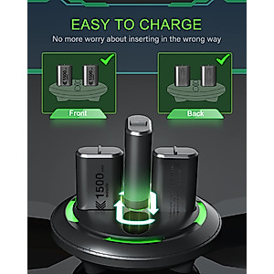 Noiposi Rechargeable Battery Pack for Xbox One Controller,4pcs 1500mAh Xbox One Rechargeable Battery Pack,Controller Battery Pack with Charger for Xbox One S/X/Xbox Series S/X Controller